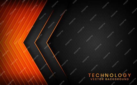 Premium Vector Abstract 3d Black Technology Background Overlap Layers On Dark Space With