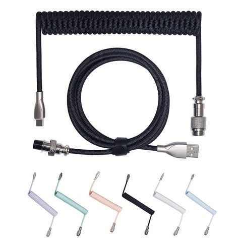 盤繞電纜 Type C Usb 端口 Pc 遊戲 1 5m Usb A 轉 Usb C 數據航空連接器 蝦皮購物