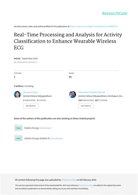 pdf real time processing and analysis for activity classification to