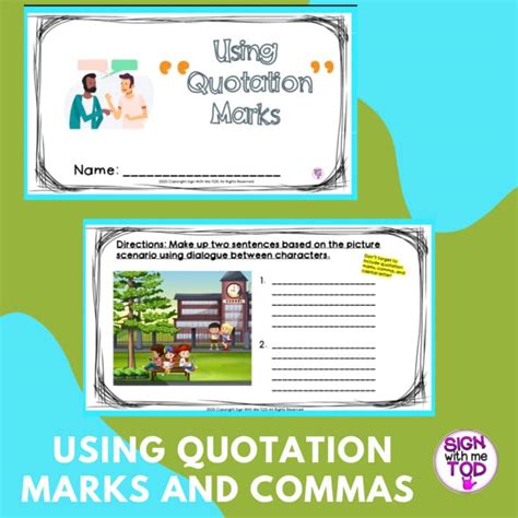 Quotation Marks In Dialogue By Sign With Me Tod Tpt