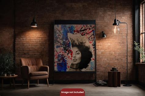 벽돌 벽과 산업 인테리어와 함께 미적 Psd 포스터 모 ⁇ 프리미엄 Psd 파일 벽돌 벽과 산업 인테리어와 함께 미적 Psd 포스터 모 ⁇ 프리미엄 Psd 파일