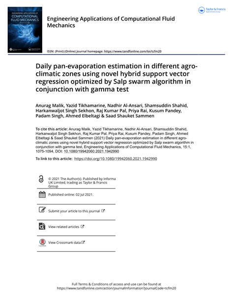 Pdf Daily Pan Evaporation Estimation In Different Agro Climatic Zones