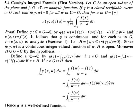 Complex Analysis Intermediate Step In Proving Cauchys Integral