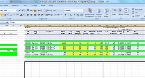 Free Tool For Control Valve Cv Calculation Microsoft Excel Tool