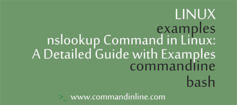 Understanding The Nslookup Command In Linux A Detailed Guide With Examples Command In Line
