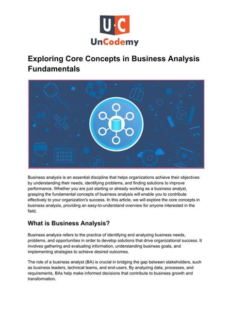 exploring core concepts in business analysis fundamentals pdf