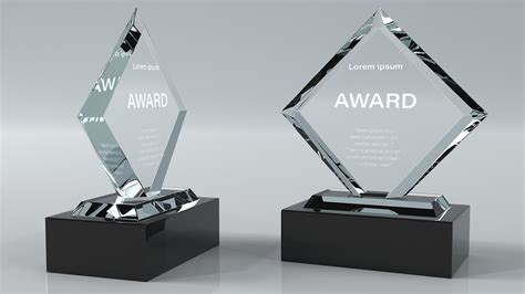 3d Rectangle Glass Award Trophy Turbosquid 1509532