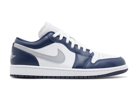 Nike Air Jordan 1 Low Wolf Grey Midnight Navy 553558 141 Sneaker Baker