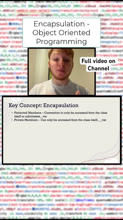 Key Concept Encapsulation In Object Oriented Programming Python