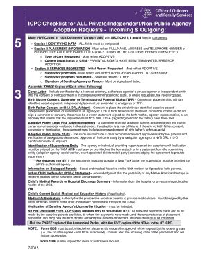 Fillable Online Ocfs Ny ICPC Checklist For ALL Private Independent Non Public Agency Fax Email