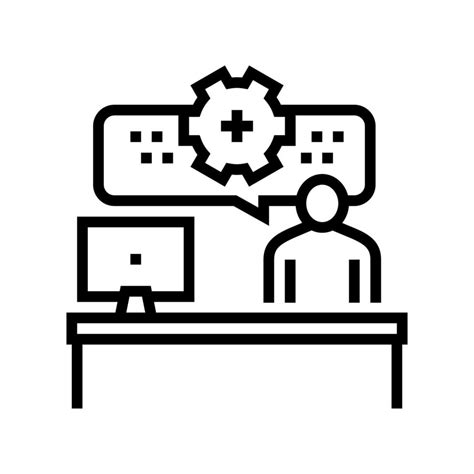 Employee Working Process Line Icon Vector Illustration 10168927 Vector