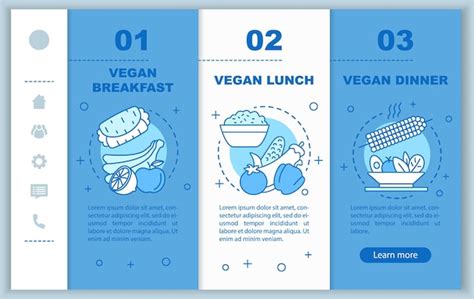 Premium Vector Vegan Menu Onboarding Mobile Web Pages Vector Template