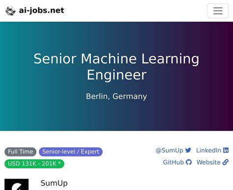 Hiring Senior Machine Learning Engineer In Berlin Germany Raimljobs