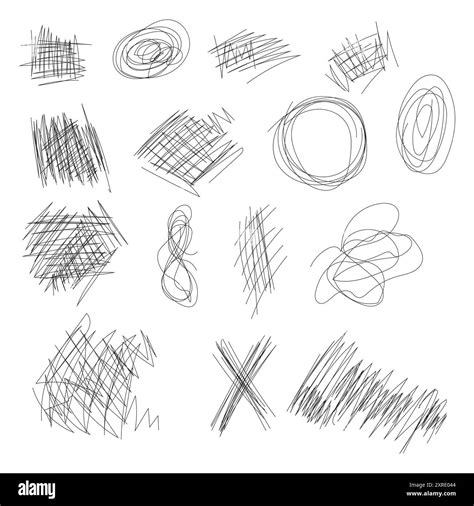 Scribble Doodle Set Ink Brush Stroke Element In Black Stock Vector Image And Art Alamy