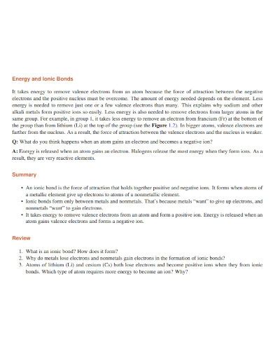 24 Ionic Bond Examples