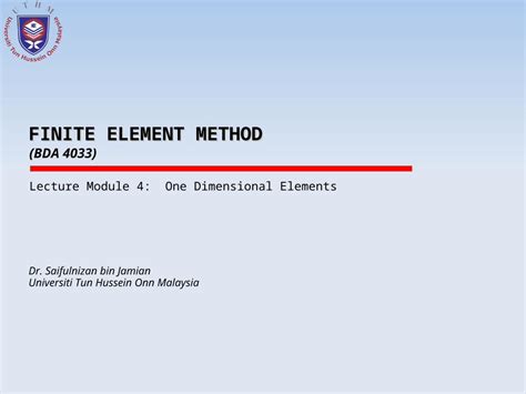 Ppt Lecture4 Onedimensionalelementsppt Dokumentips