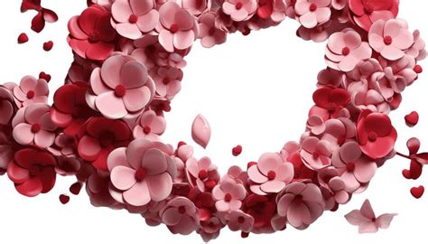 Romantic Border Love Theme Design Floral Ornament Valentine Decoration