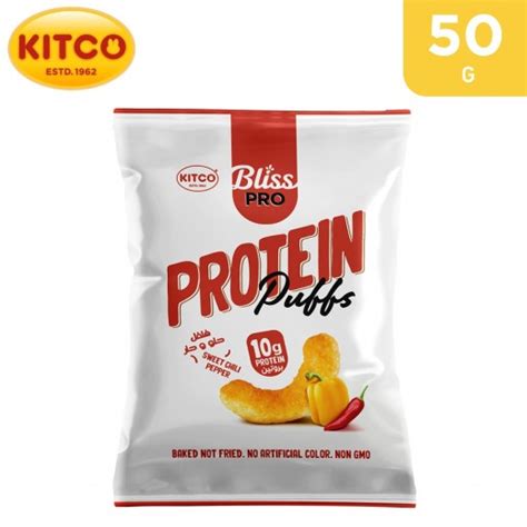 Buy Kitco Bliss Pro Protein Sweet Chilli Pepper Puffs Snack 50 G توصيل