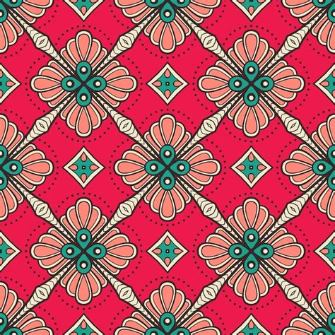 Schönes indisches traditionelles nahtloses Muster Premium Vektor