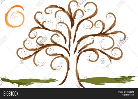Swirly Tree Sun Vector Photo Free Trial Bigstock