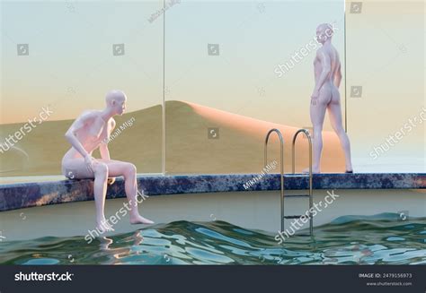 D Render Naked People Spending Time Stock Illustration Shutterstock