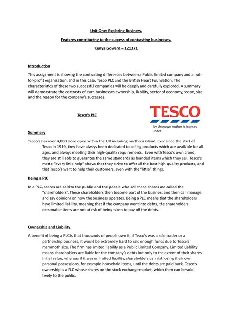 Unit One Assignment One Contrasting Business Unit One Exploring