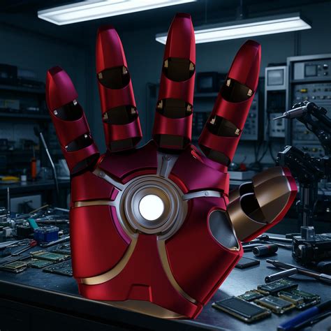 👨 Wearable Iron Man Glove Stl Full Articulated Gauntlet Realistic
