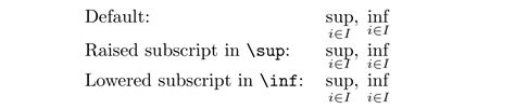 math mode - Subscripts in \sup and \inf showing at different heights in displaystyle - TeX ...
