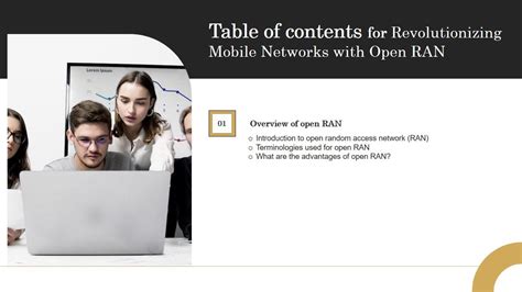 revolutionizing mobile networks with open ran table of contents mockup pdf