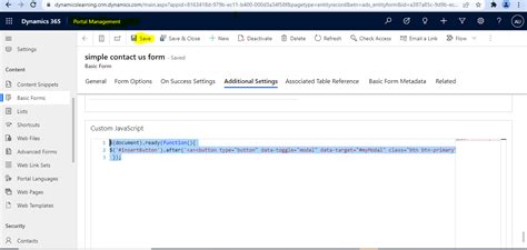 On Click Of Custom Button Open Modal Popup And Display Html Fields