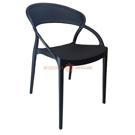 პლასტმასის სკამი Mh 25612 57 5 52 5 82 5სმ შავი