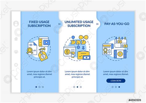 Types Of Subscription Blue And White Onboarding Template Stock Vector 4590509 Crushpixel