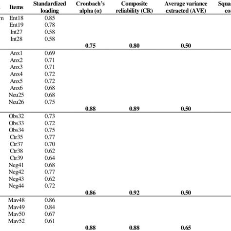 Measurement Model Evaluation Download Table