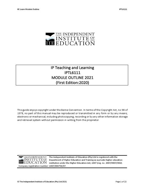 Learn Module Outline Pdf Educational Assessment Curriculum