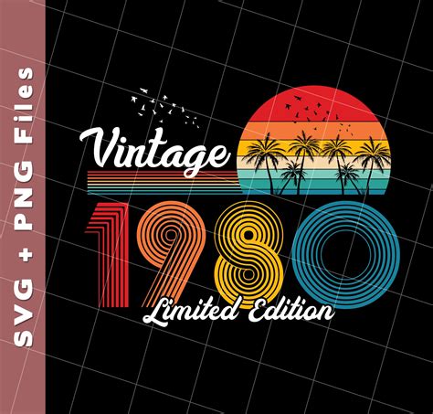 Vintage 1980 1980 Birthday 1980 Limited Edition 1980 Retro Svg Fil