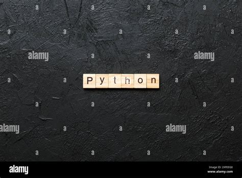 Python Word Written On Wood Block Python Text On Table Concept Stock