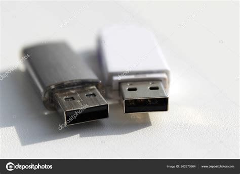 Two Usb Flash Drive Lying White Background Stock Photo YAYImages