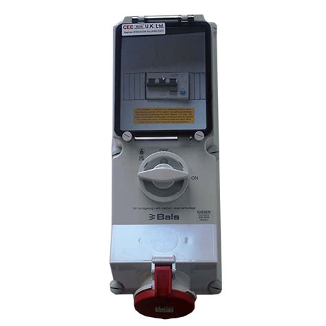 Switched Interlocked Sockets With Rcd Protection 63a 400v 5p Ip44 Switched Interlocked Socket A