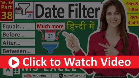 Date Filter In Excel Mr Coding