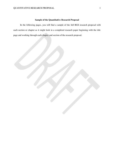 Sample Quantitative Research Proposal Paper Samples Papers