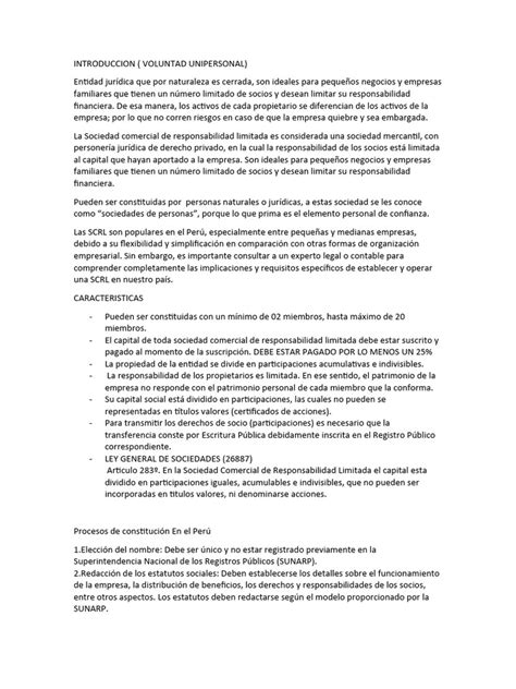 Scrl Pdf Sociedad De Responsabilidad Limitada Business