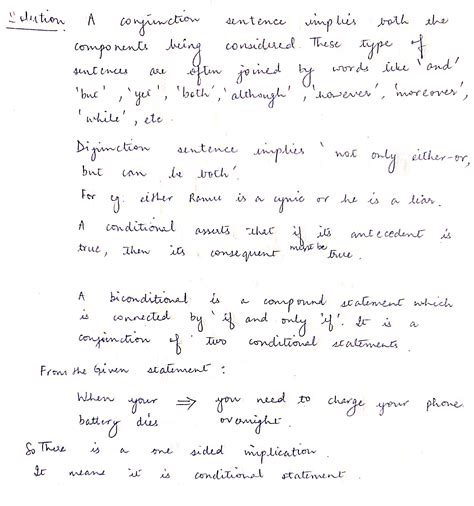 Solved Identify This Statement As A Conjunction Disjunction Conditional Or Biconditional