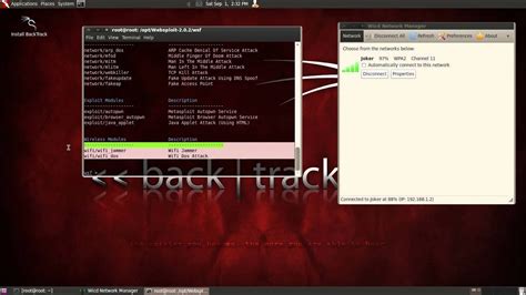 websploit framework wifi dos attack youtube