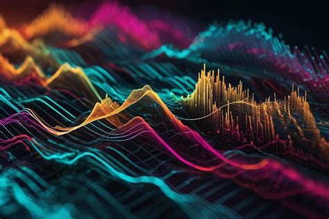 Abstract Digital Waveforms Premium Ai Generated Image