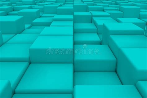 cyan 3d cubes blocks texture background stock illustration