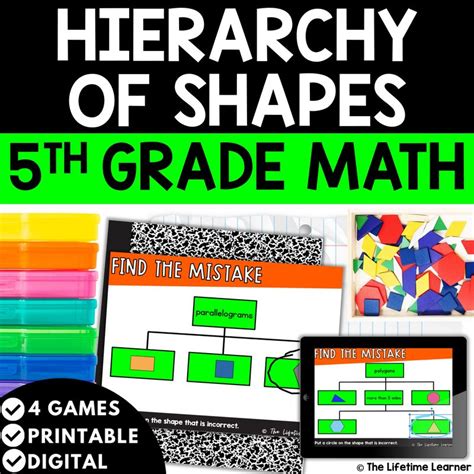 Hierarchy Of Shapes 5th Grade Math Task Cards