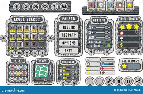 Game Gui 13 Stock Vector Illustration Of Funny Signs 65892906