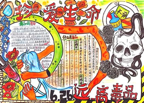 11张绿色人生 健康无毒手抄报高清优秀作品 牛牛手抄报图片