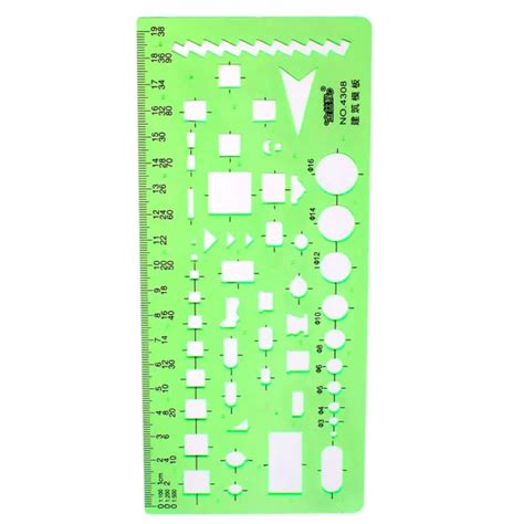 Office Building Design Figures Drawing Stencil Template Ruler Clear Green £7 46 Picclick Uk