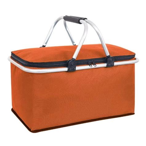 Bolso Termico Plegable Naranja Cooler Canasta Picnic Naranja Lider